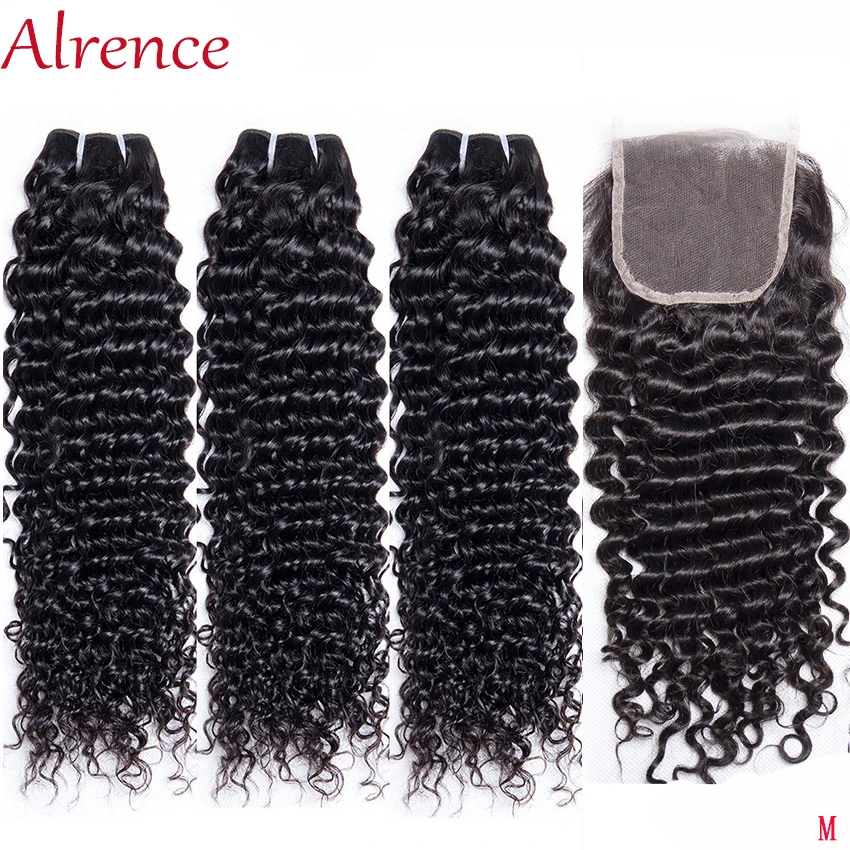 Deep Wave Bundles With Closure Wet And Wavy Curly Water Human Hair ...