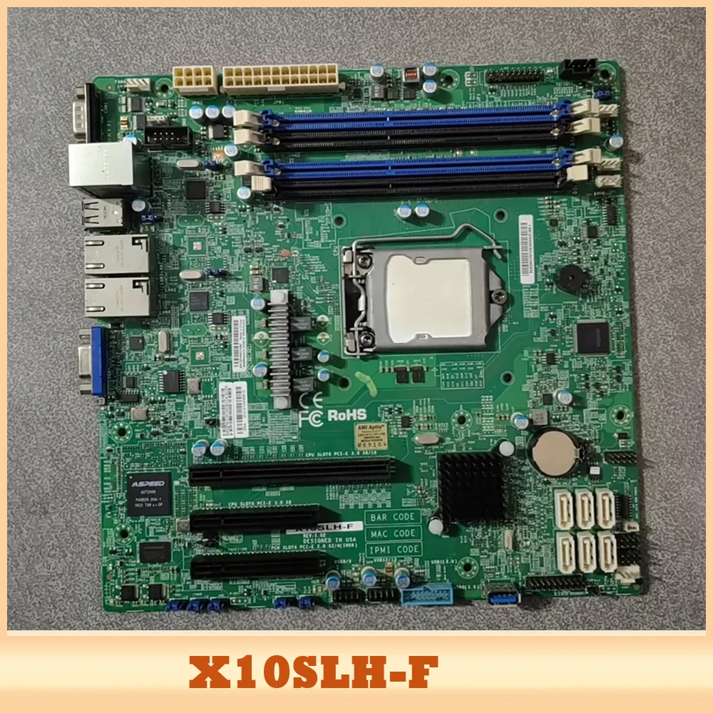 X10SLH-F สําหรับ Supermicro เมนบอร์ดเซิร์ฟเวอร์ DDR3 LGA1150 E3-1200 V3 ...