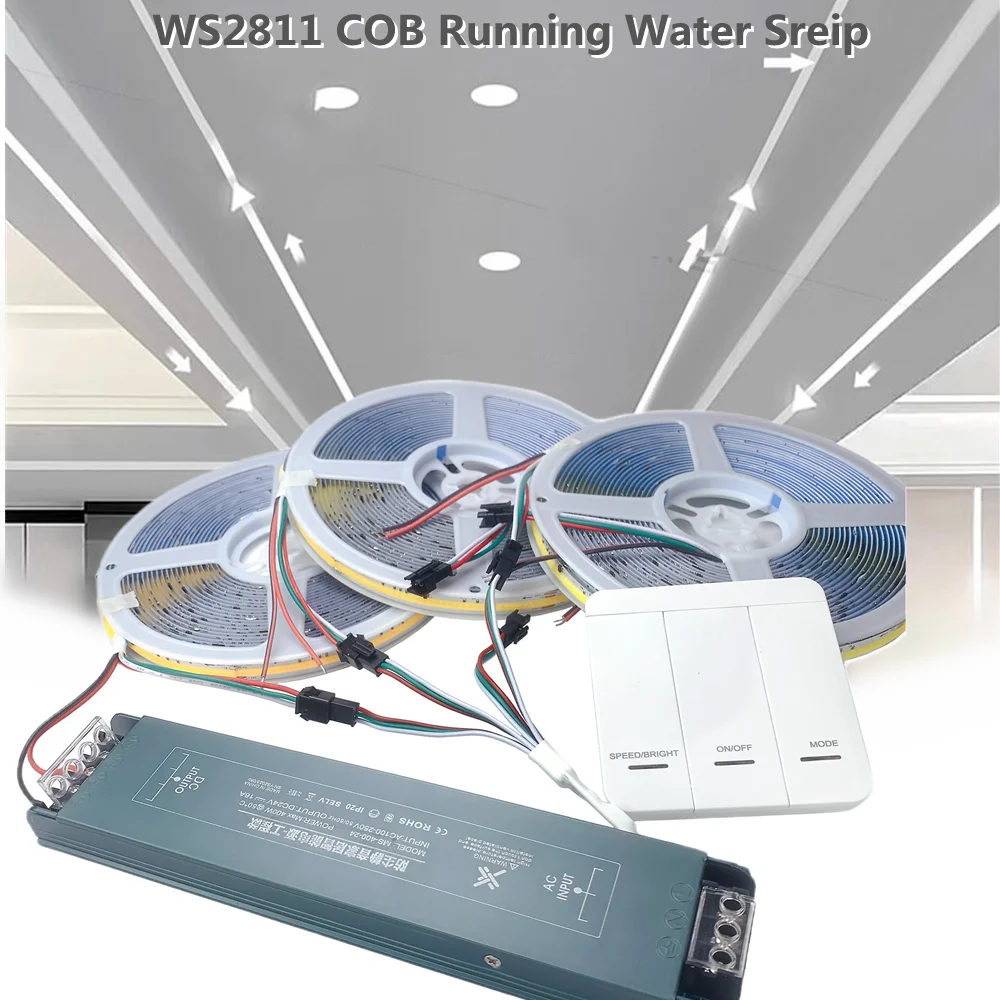 WS2811 COB Running Water Flowing Horse Race Chasing LED Strip Light ...