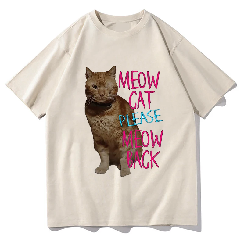 Singer-Baby-Lasagna-Print-T-shirts-Cotton-Meow-Cat-Please-Meow-Back-Tee ...