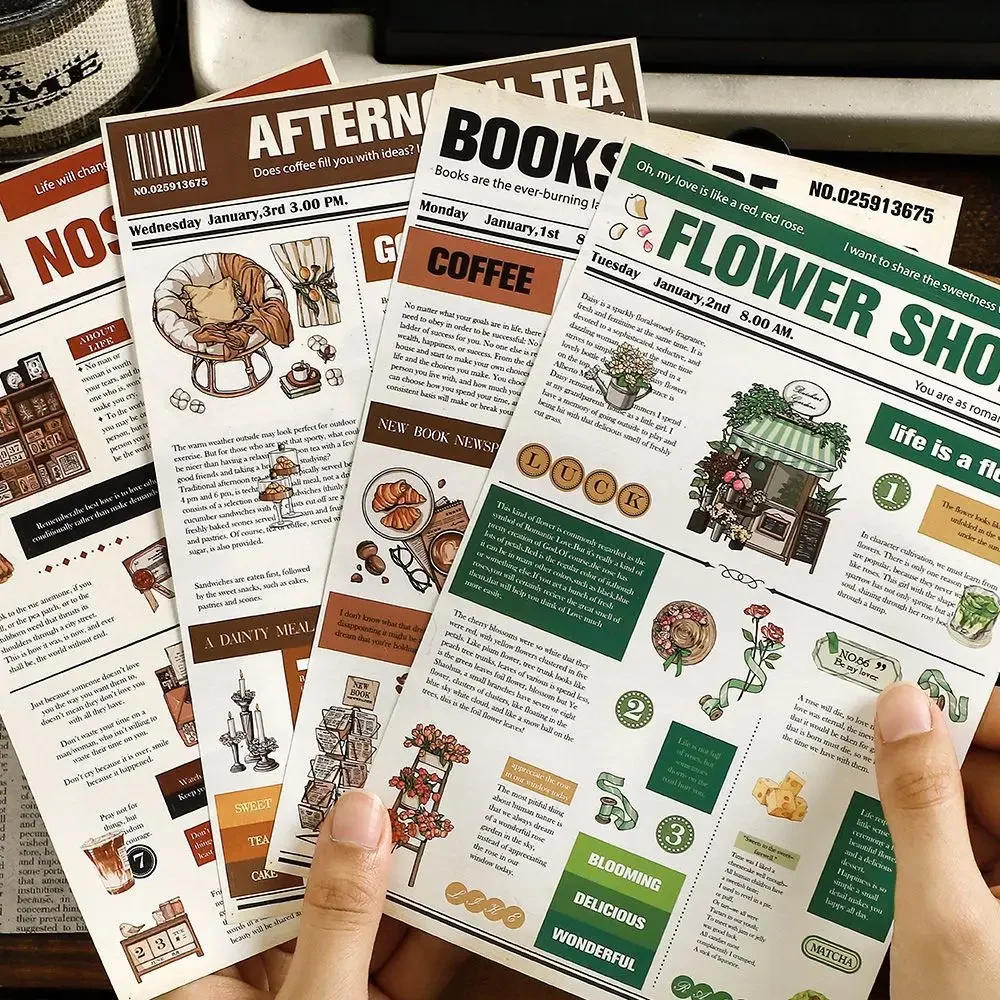 Card-Lover-2-Pcs-Life-Newspaper-Clippings-Vintage-Journal-Stickers ...