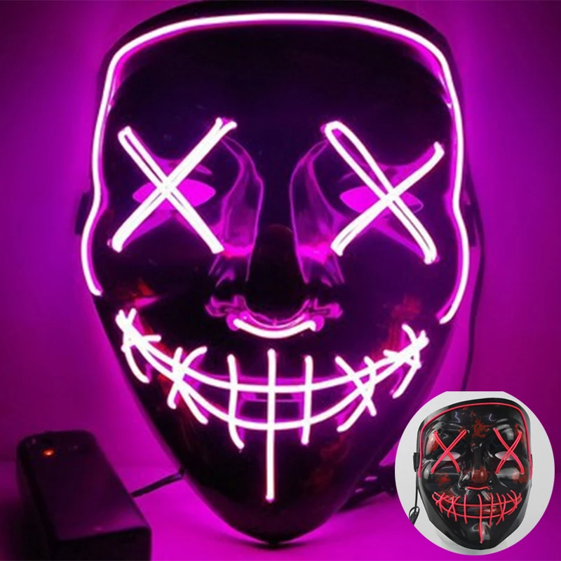New Design Luminous Halloween LED Purge Mask Neon Light Up Party Mask ...