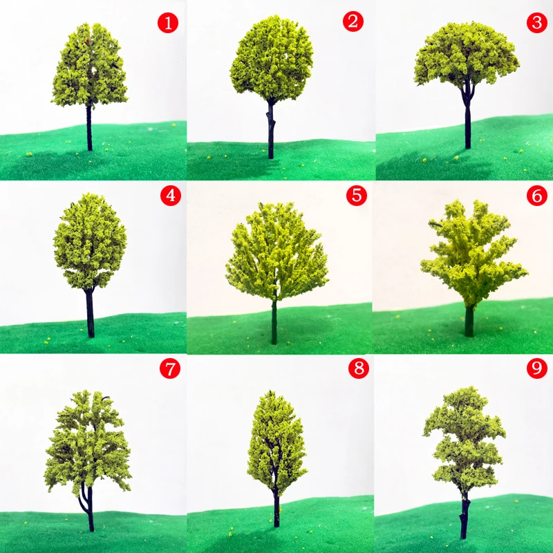3-14cm Yellow-green model tree handmade DIY small tree decora multi ...