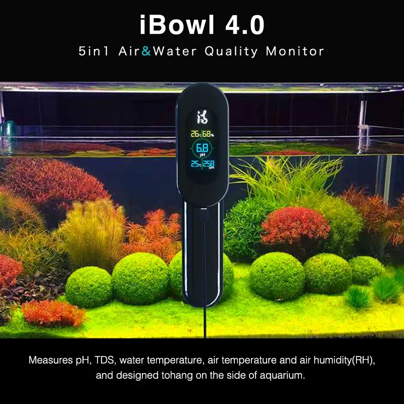 iBowl-Aquarium-Water-Quality-Monitor-5in1-TDS-pH-Temp-Meter-Water ...