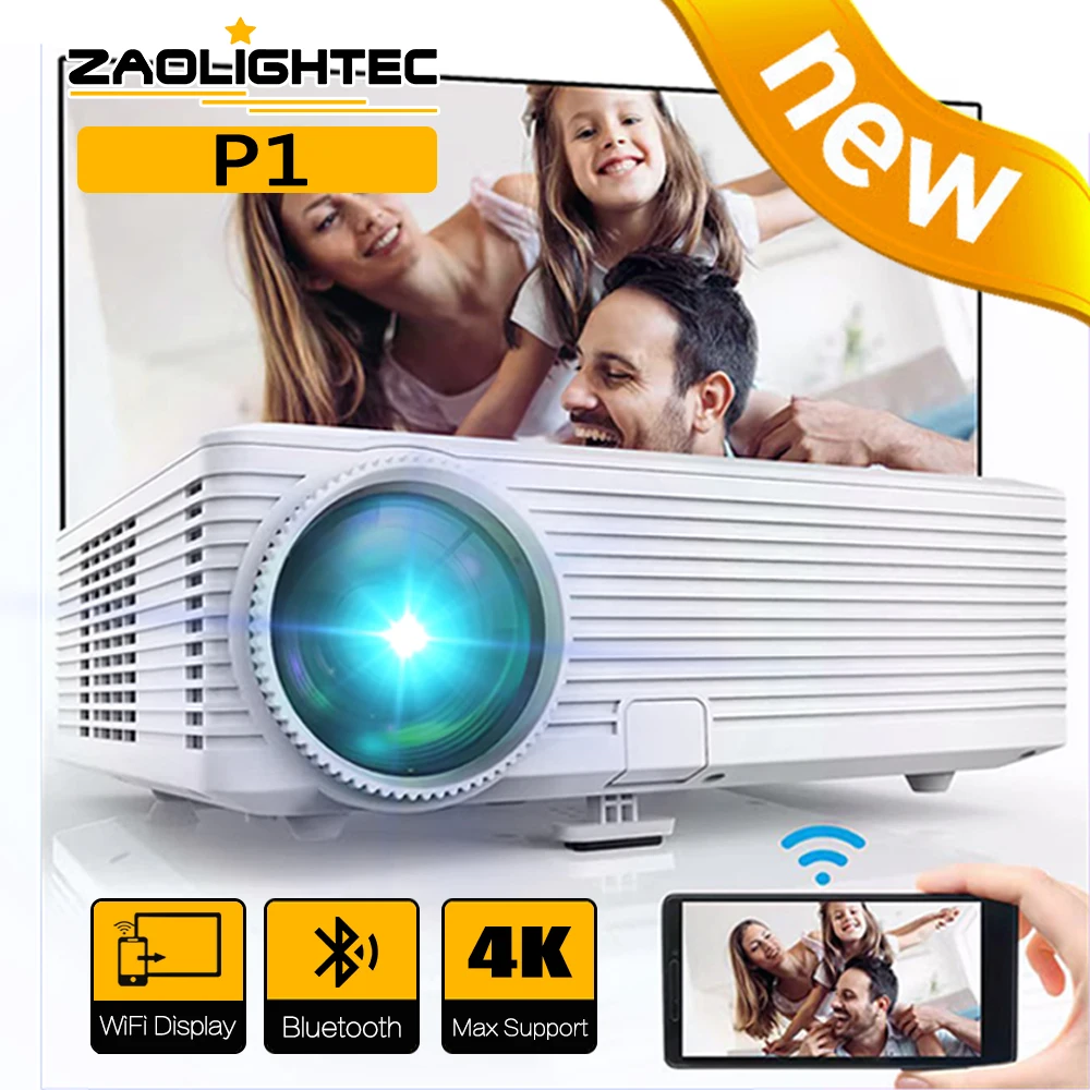 ZAOLIGHTEC-P1-LED-HD-Projector-Outdoor-Wireless-1080P-Support-4K-HDMI ...