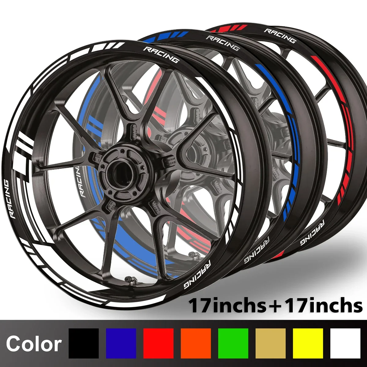 Reflective-Motorcycle-Wheel-Stickers-Hub-Decal-Rim-Stripe-17-Inchs-For ...