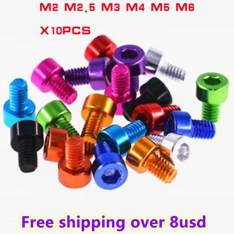 10pcs-aluminum-allen-head-screw-din912-M2-M2-5-M3-M4-M5-M6-Anodizing ...