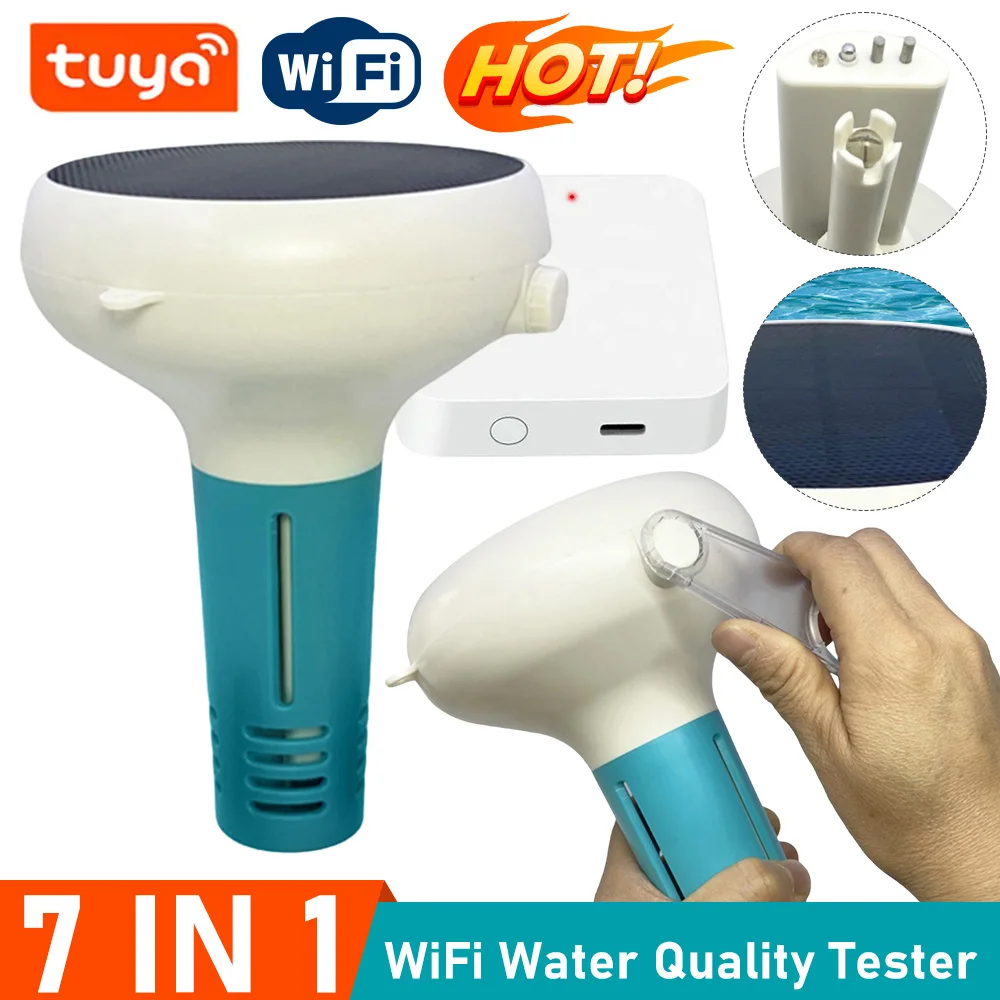 WiFi Solar Floating Swimming Pool Water Quality Tester 7 In 1 PH TDS ...