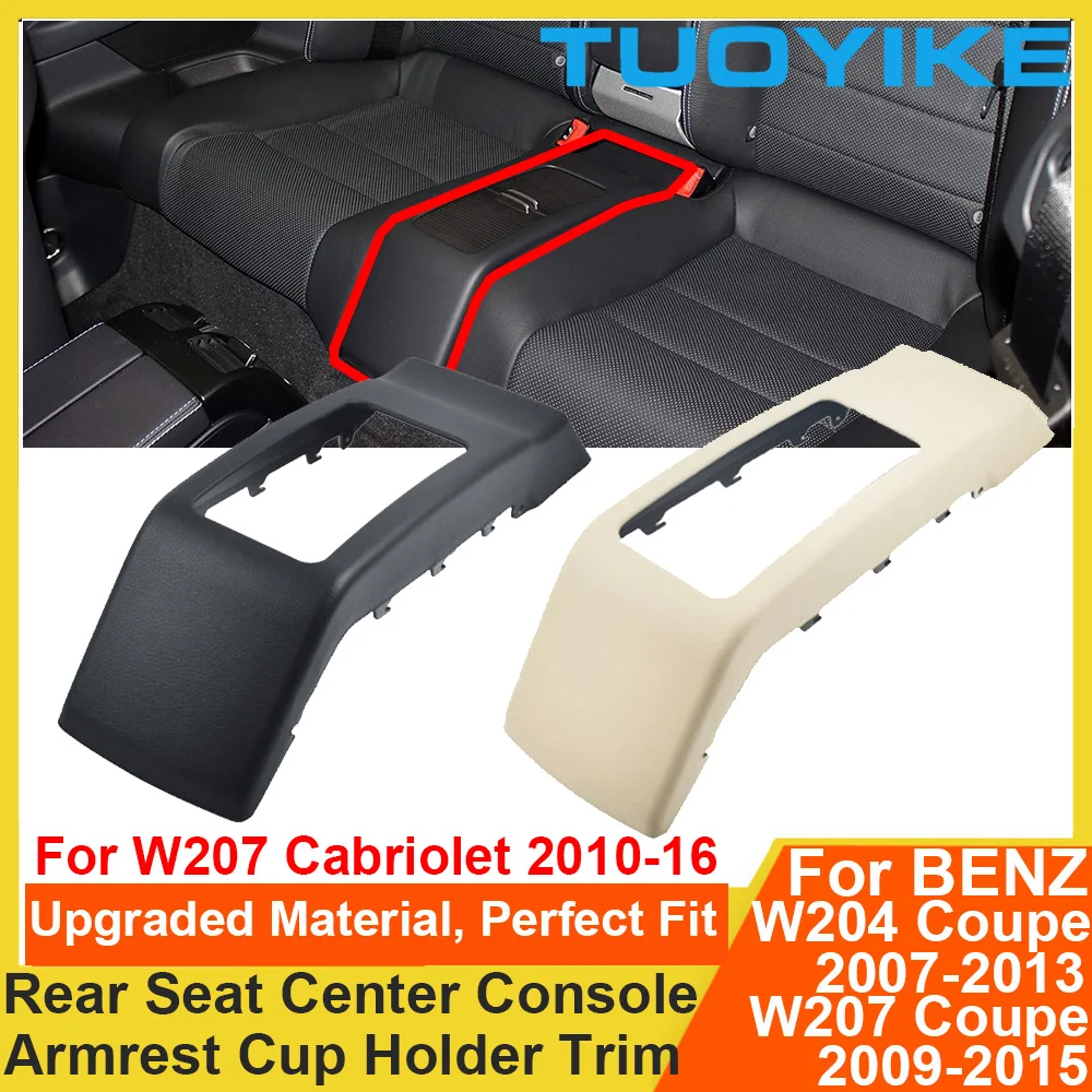 Car Rear Seat Center Console Armrest Cup Holder Cover Storage Trim For ...
