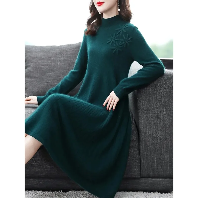 Primavera-oto-o-2025-nuevo-elegante-Noble-largo-mujer-su-ter-bordado ...