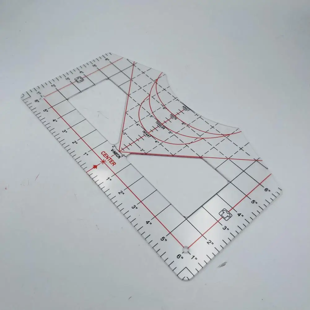 Useful T Shirt Ruler Protective Film Calibration Ruler Round Neck T ...