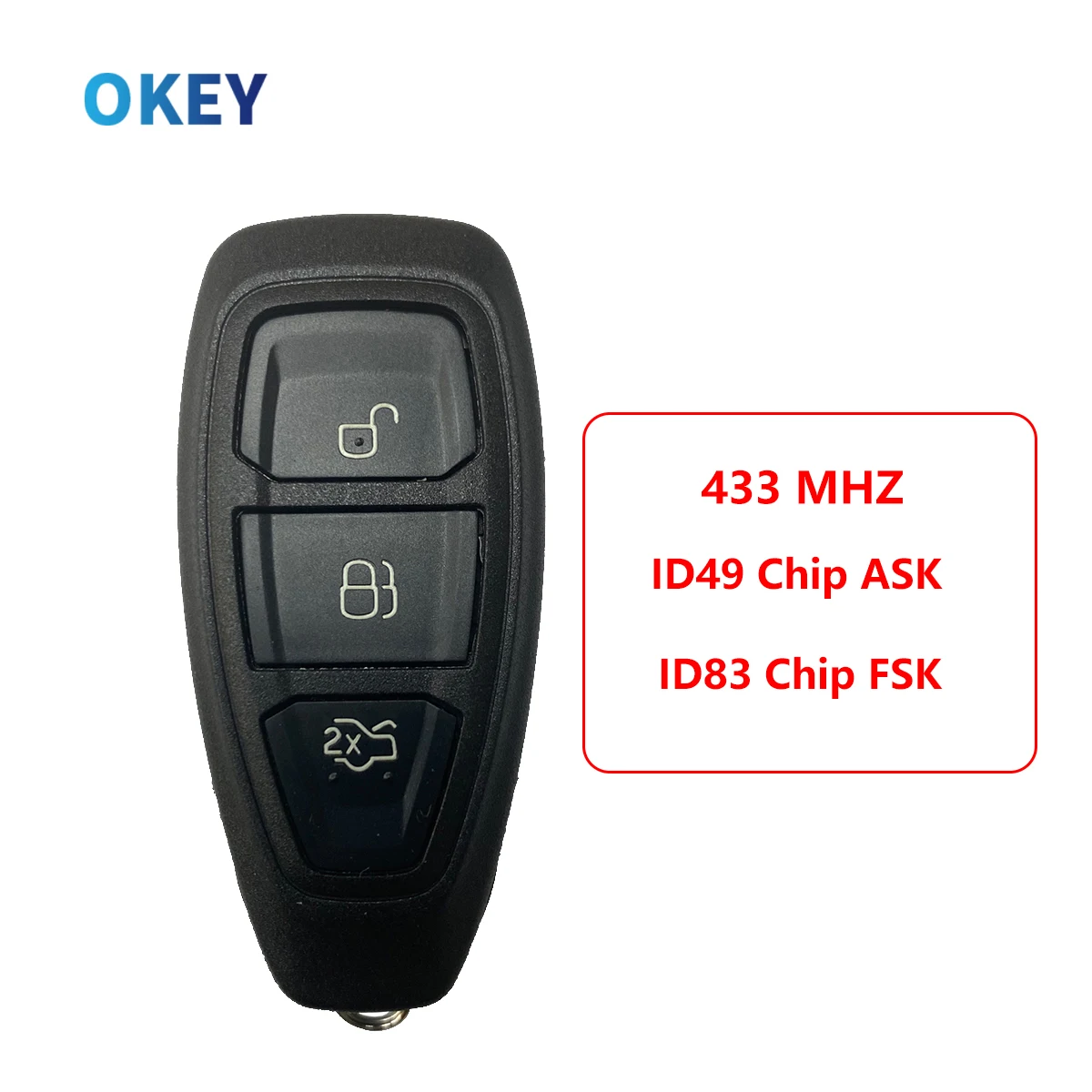 Okey Remote Car Key For Ford Mondeo Kuga Fiesta Focus B C-Max 2011 2012 ...