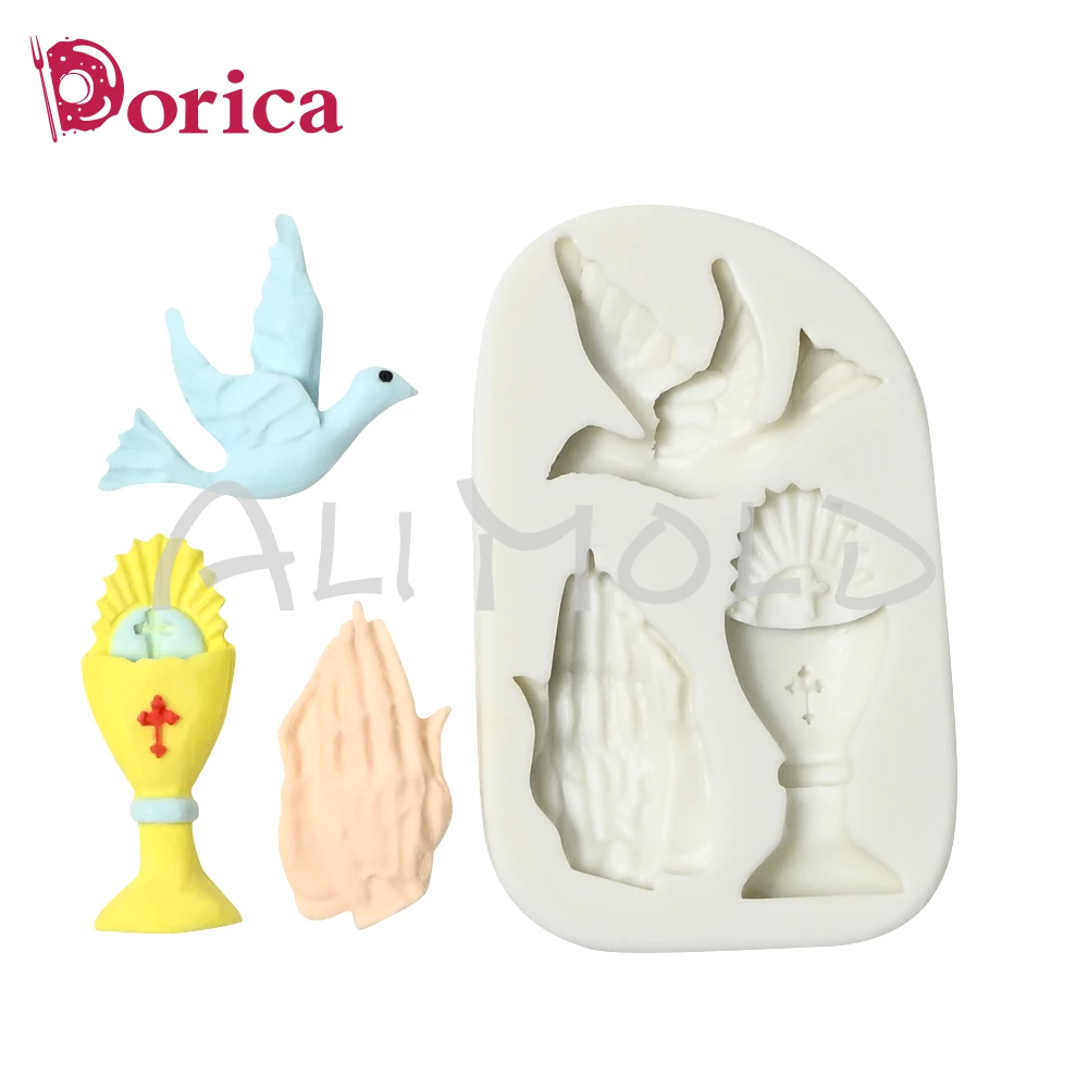 Chalice Cup Baptism Trophy Pigeon Silicone Mold Fondant Molds DIY Cup ...