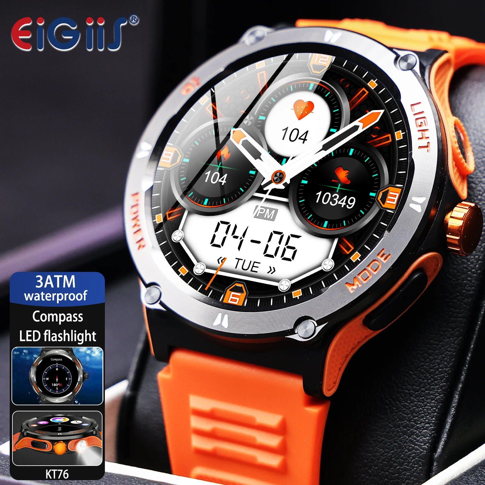 EIGIIS-Smart-Watch-3ATM-Waterproof-1-53-KT76-Men-Sport-With-Compass-And ...