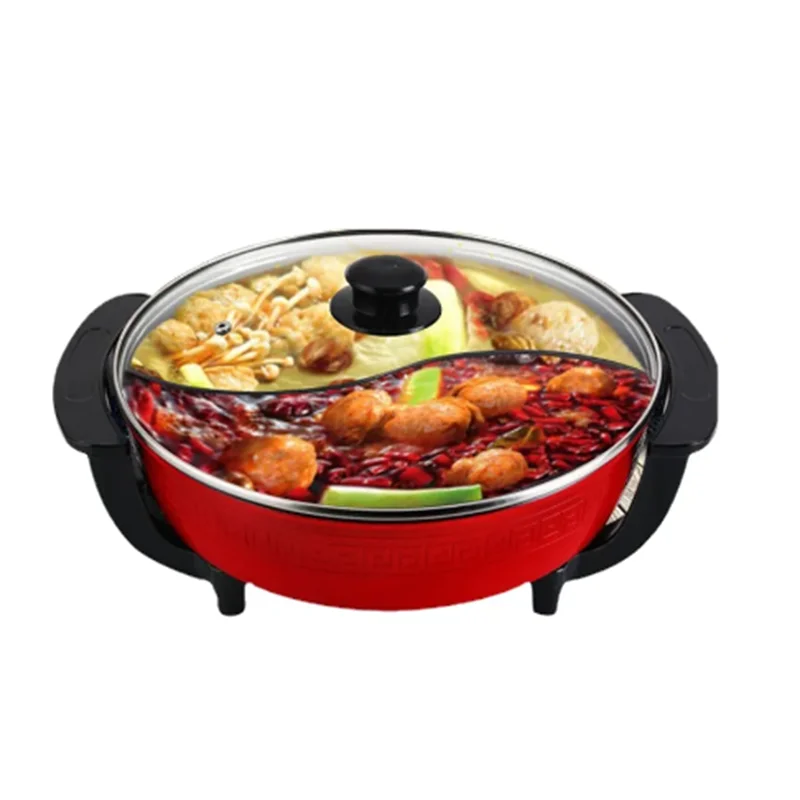 Electric-Hot-Pot-Double-Soup-Pots-Non-Stick-Smokeless-Home-Kitchen ...