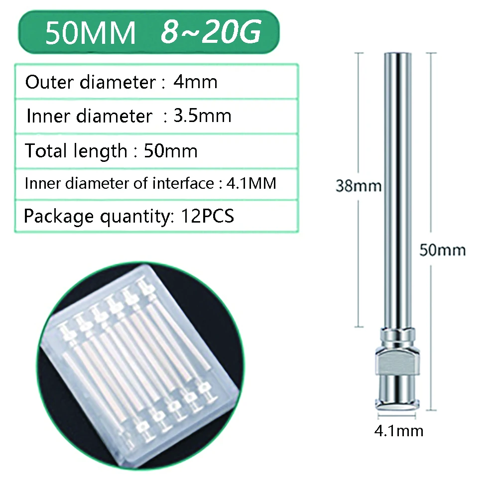 12-Buah-1-5-Inci-50Mm-Jarum-Suntik-Baja-Tahan-Karat-Jarum-Tumpul-Ujung ...