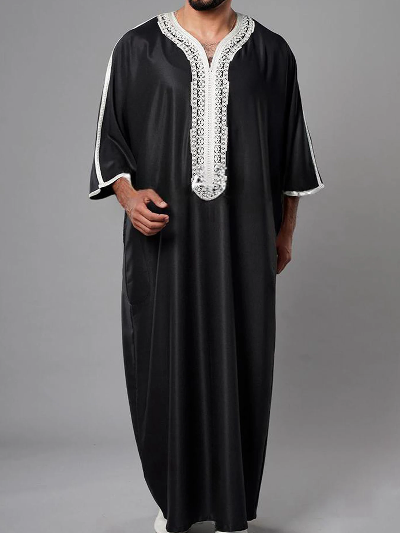 2024-New-Muslim-kaftan-Men-Short-sleeve-embroidered-Moroccan-Arab ...