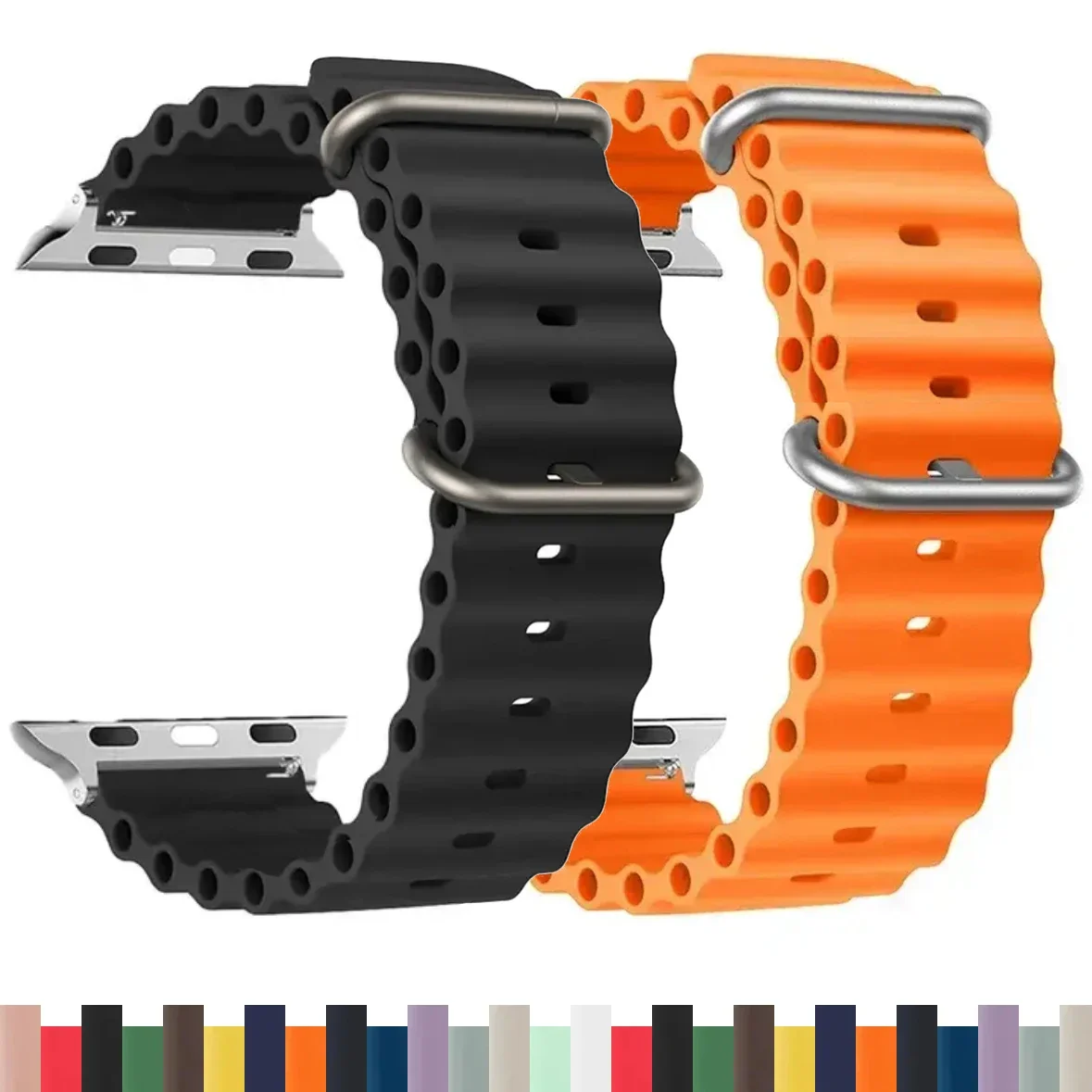 Silicone-Ocean-strap-for-Apple-watch-band-Ultra-Series-9-SE-iwatch-42mm ...