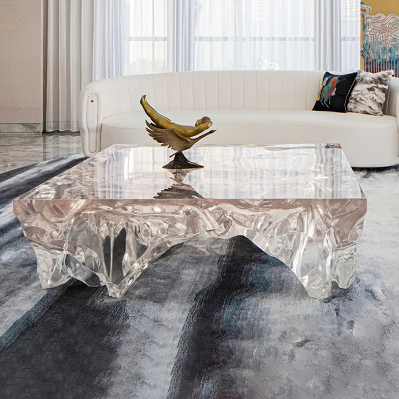 Desain Meja Akrilik Transparan Modern Minimalis Meja Kopi Dekorasi ...