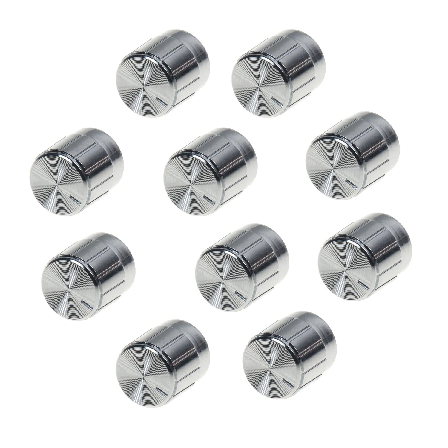 10pcs Silver 6mm Shaft Hole Amplifier Knob For Rotary Encoder ...