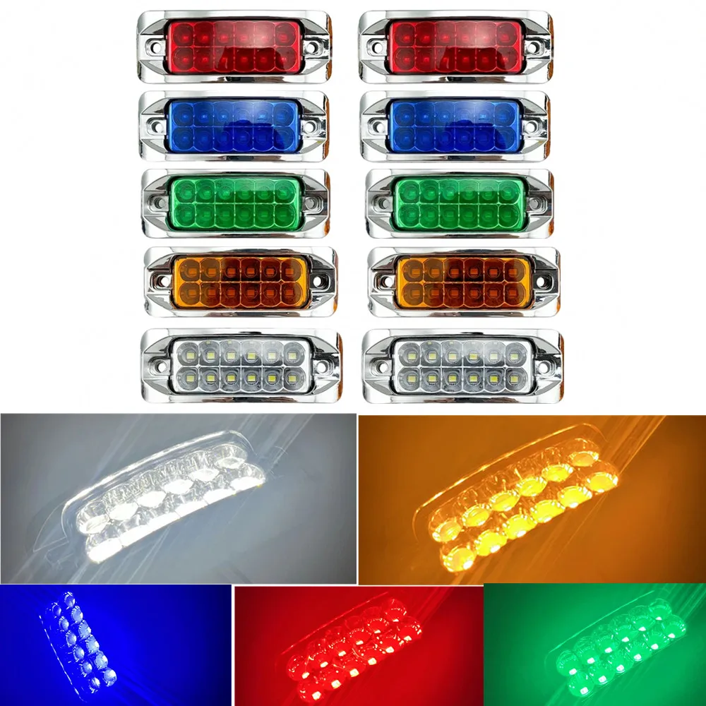 2PCS-LED-Strobe-Side-Warning-Light-Truck-Side-Marker-light-Trailer-Turn ...