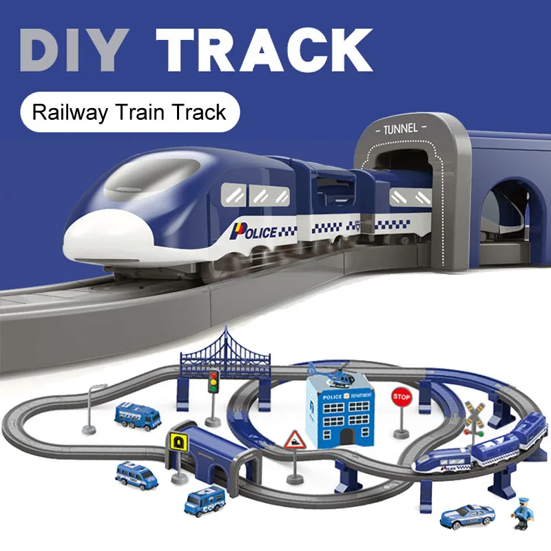 Kids-Railway-Toys-Plastic-Train-Track-Set-Electric-Car-Locomotive ...