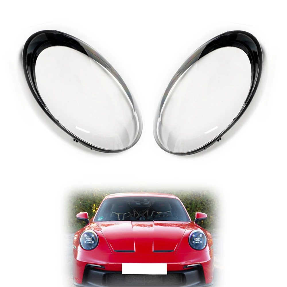 Pair-For-Porsche-992-2018-2022-Car-Headlight-Lens-Lampshade-Headlamp ...