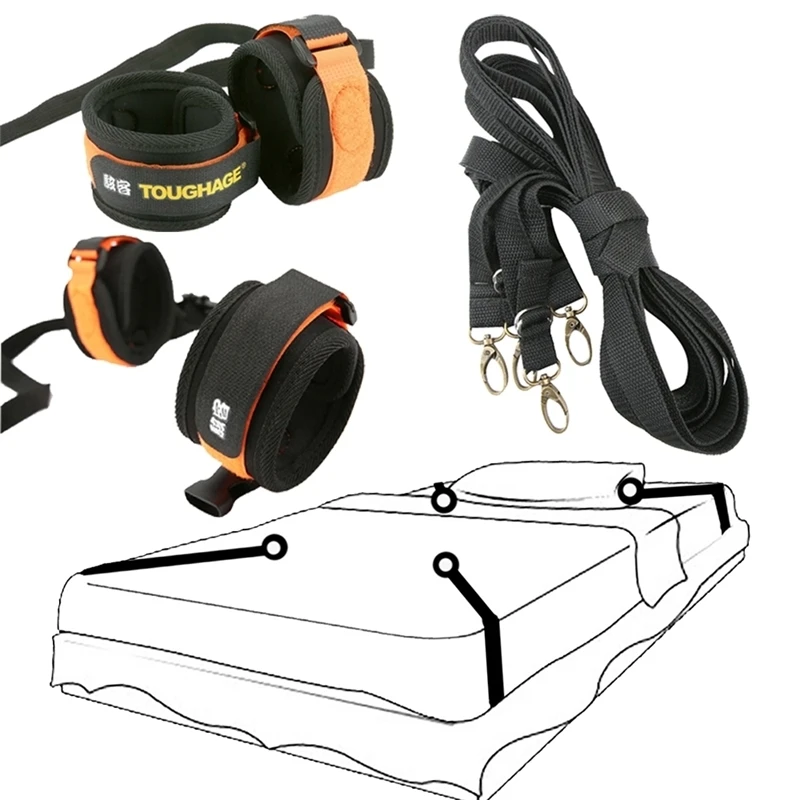 Toughage Sex Toys Bdsm Bondage For Woman Couples Under Bed Kit Rope Handcuffs Bondage SM Set ...