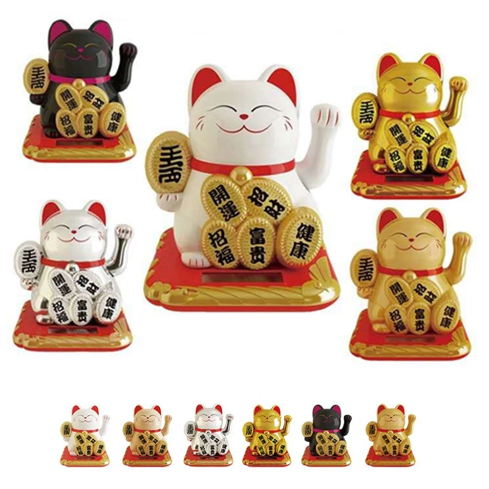 Wealth Waving Hand Cat Chinese Lucky Cat Gold Cute Lucky Cat Craft Art ...