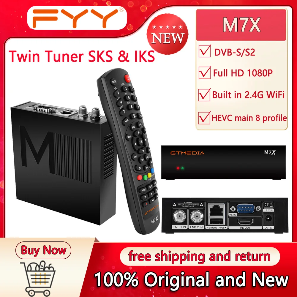 Novo sintonizador gêmeo lks & sks receptor gtmedia m7x receptor de tv ...