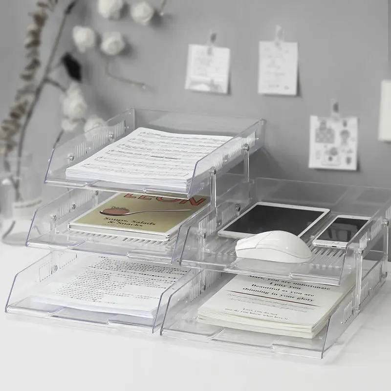 3-Layer-Detachable-acrylic-A4-File-Holder-Document-Stand-Tray-Desk ...