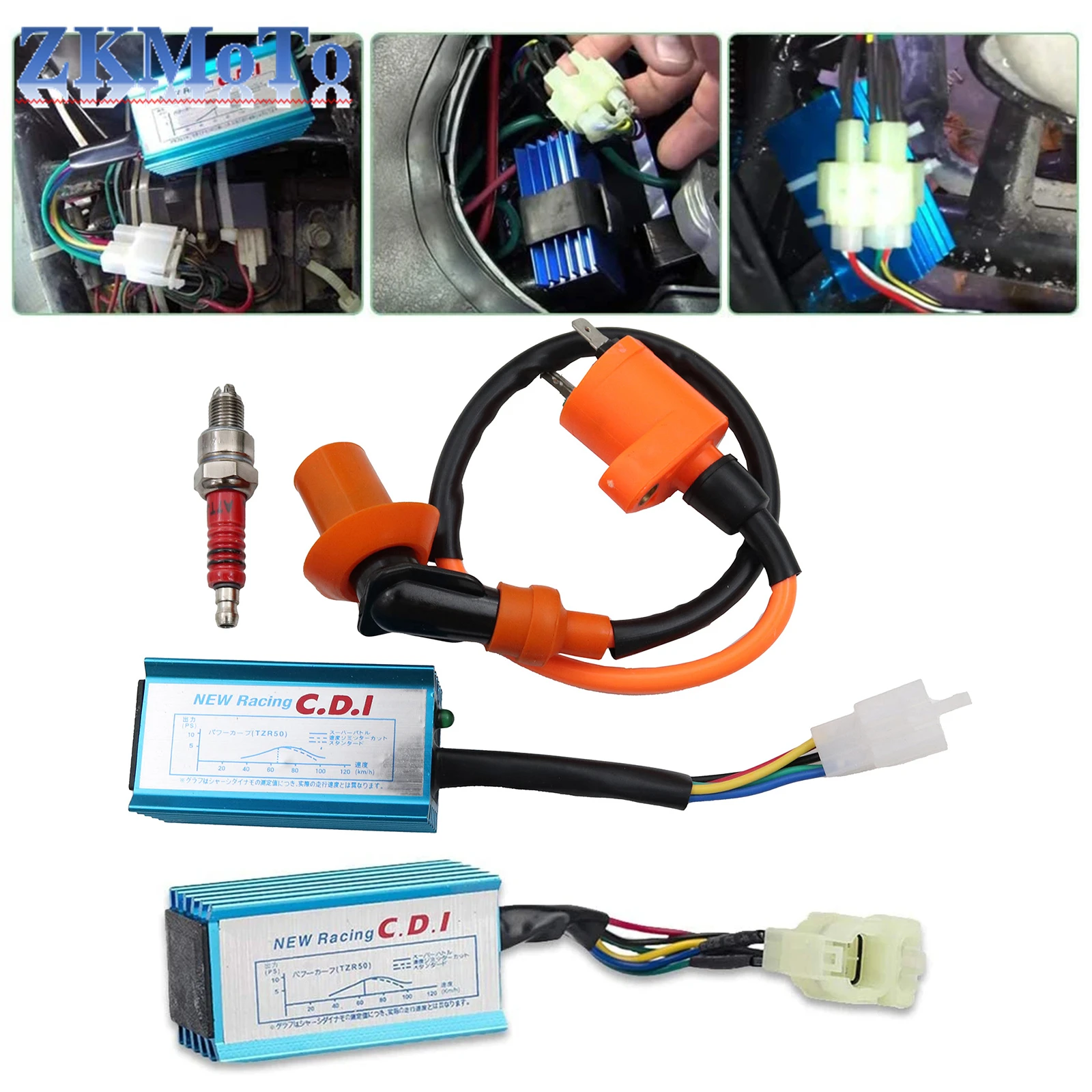 5-6-Pin-Ignition-Coil-With-Racing-CDI-Box-for-GY6-50cc-70cc-90cc-110cc ...