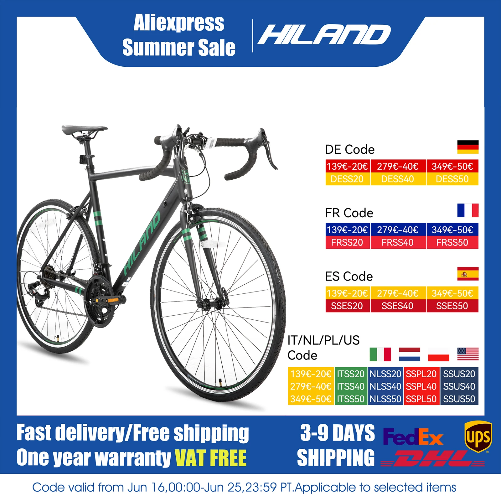 Hiland Aluminum Road Bike,Shimano 14 Speeds, 53/57cm Frame, Racing Bike ...