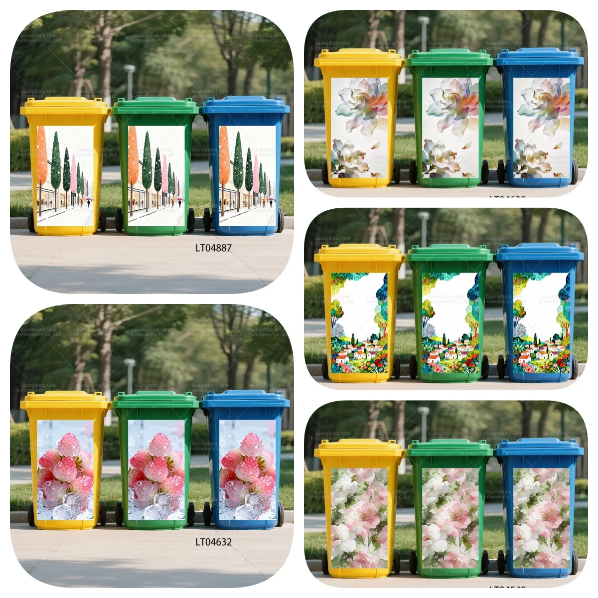 PVC Flower Natural Scenery Art Mural Decals Waterproof Container ...