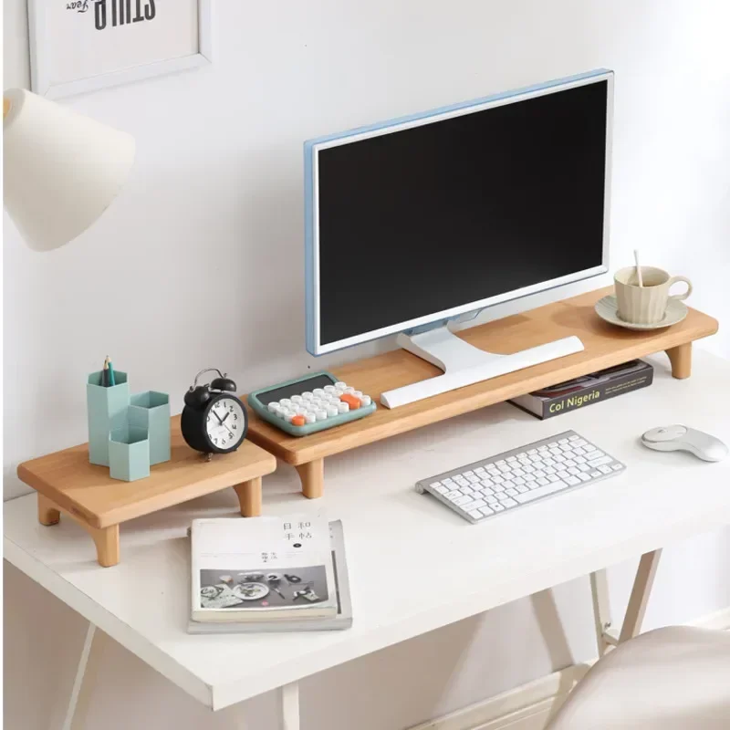Solid-Wood-Desktop-Height-Increase-Rack-Table-Computer-Screen-Base ...