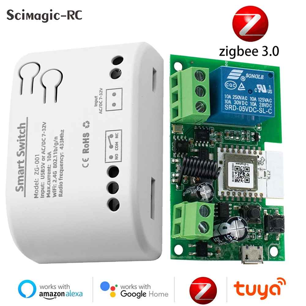 1CH-Zigbee-Tuya-Module-Smart-Light-Switch-85-250V-Relay-DIY-Breaker-AC ...