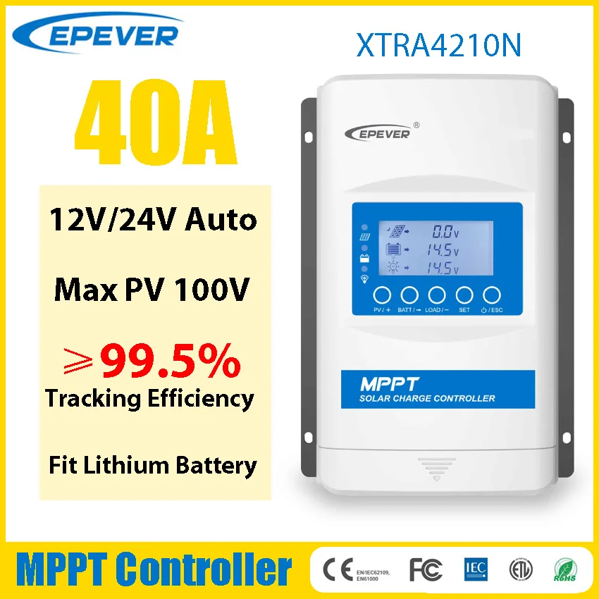 40A-MPPT-Solar-Charge-Controller-12V24V-Auto-EPEVER-XTRA4210N-XDS2-LCD-Display-Unit-Fit-Lithium ...