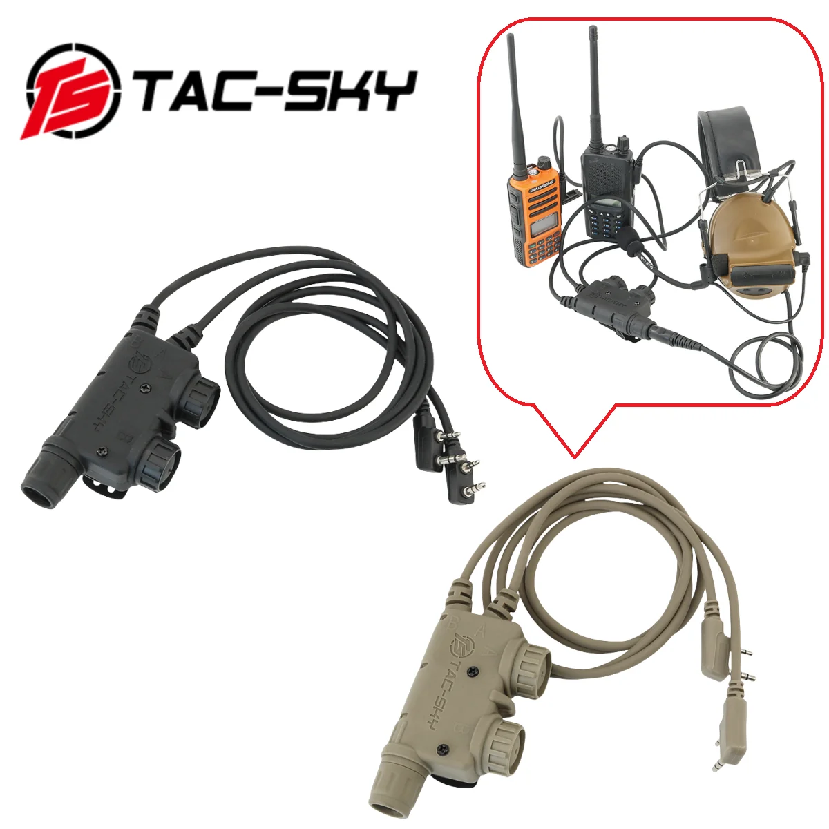 TAC-SKY-V2-PTT-Tactical-Headset-Accessory-Walkie-Talkie-PTT-Adapter ...