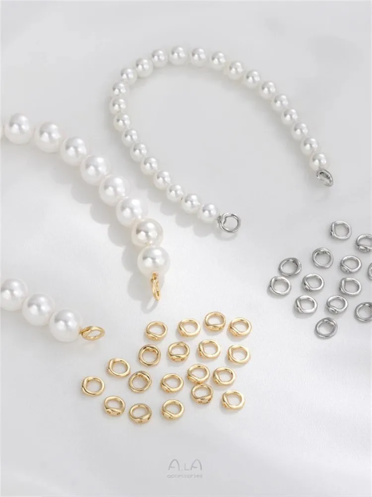 14K Gold Wrapped String Double Hole Closed Loop DIY Pearl Bracelet ...