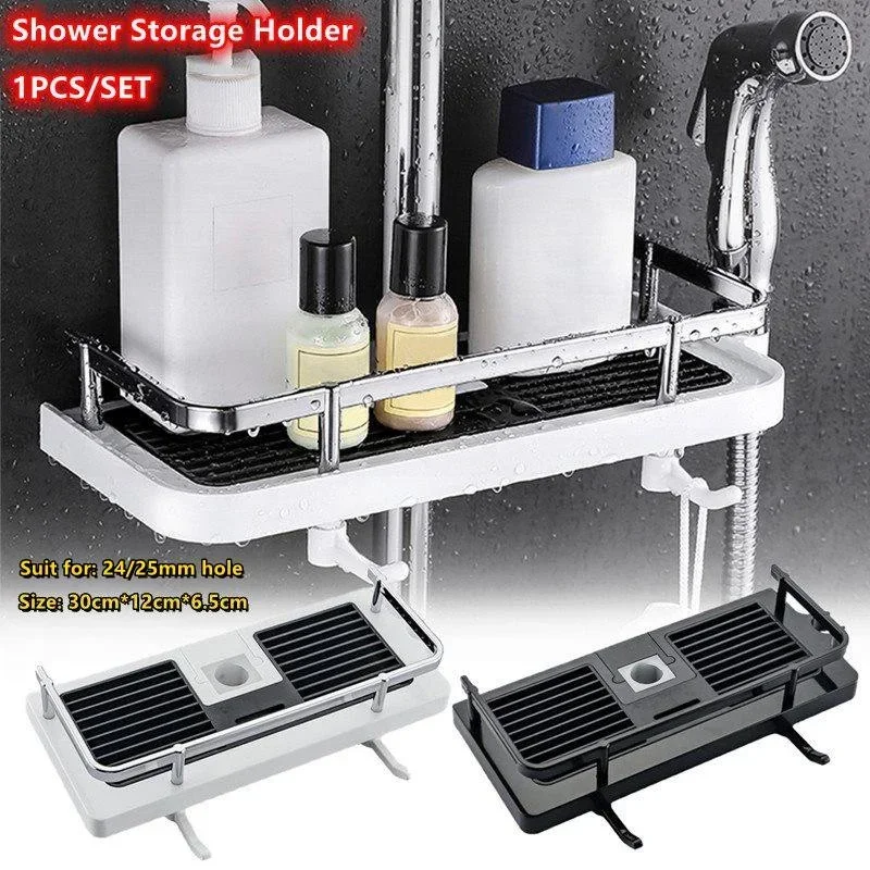 1PC Shower Storage Holder Bathroom No Drilling Shower Gel Shampoo ...