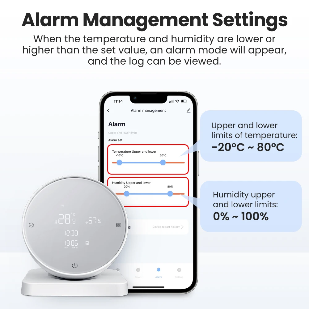 AVATTO WiFi Tuya Smart Temperature Humidity Sensor Smart Home Connected ...