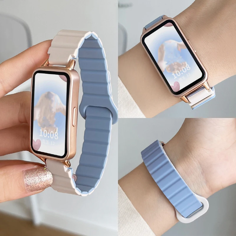 Pulsera-delgada-para-Huawei-Band-9-para-mujer-Correa-de-reloj-magn-tica ...