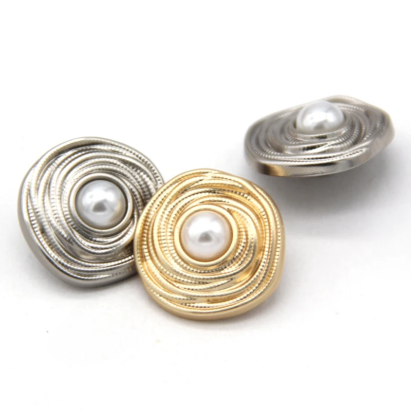 HENGC-18mm-Gold-Metal-Pearl-Jewelry-Buttons-For-Sewing-Women-Jacket ...