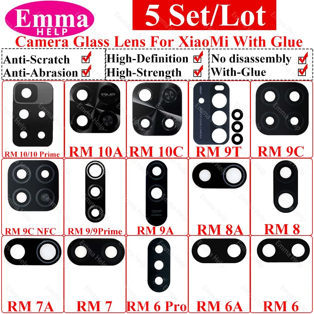 5Pcs-Rear-Camera-Glass-Lens-with-Adhesive-Sticker-For-Xiaomi-Redmi-10A ...