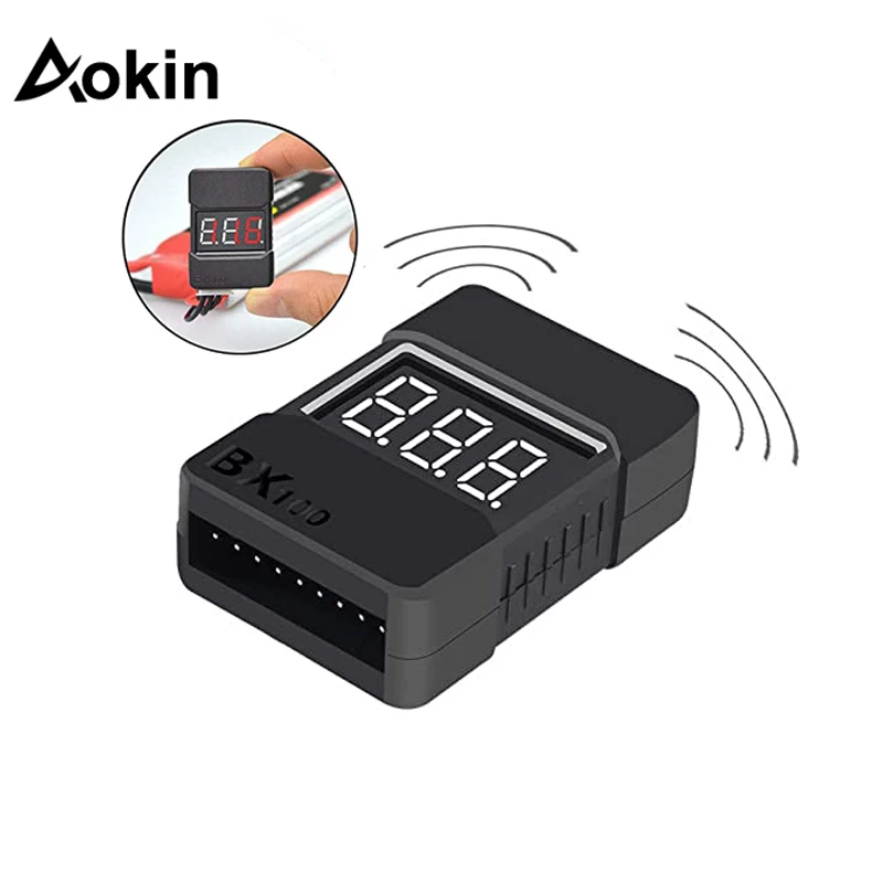 BX100 1-8S Lipo Battery Voltage Tester Low Voltage Buzzer Alarm ...