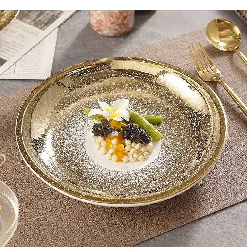 Circular Ceramic Dinner Plate Thick Soup Dessert Salad Plates Pasta ...