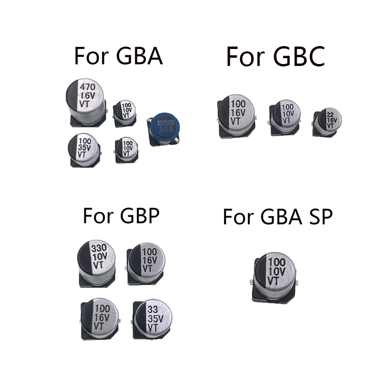 1-5Set Mainboard Capacitor For Gameboy Advance Color Pocket GBA GBC GBP ...