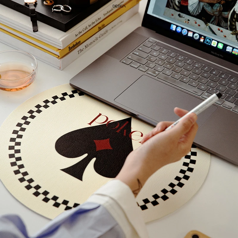 Washable-Leather-Poker-Place-Mats-Set-of-2-Rich-Club-Card-Suits-Print ...
