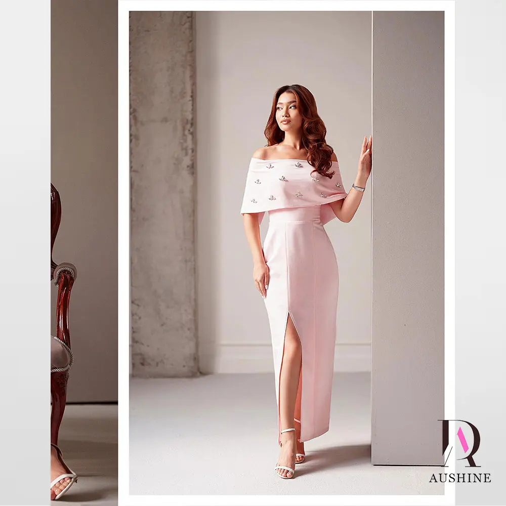 Aushine-Dress-Ankle-Length-Luxury-Birthday-Evening-Dress-Short-Sleeves-Summer-Elegant-Wedding ...