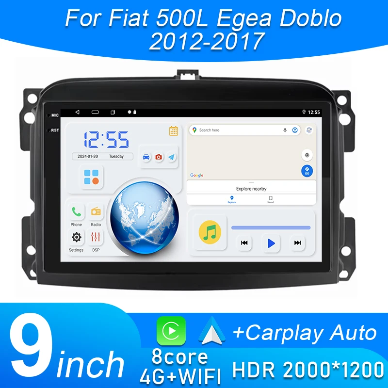 Android 15 Car Radio For Fiat 500L Egea Doblo 2012-2017 Multimedia ...